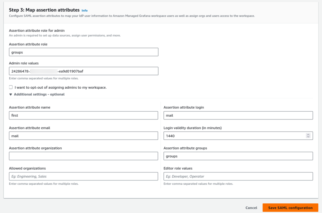 Signing into Amazon Managed Grafana with SAML-based IAM Identity Center